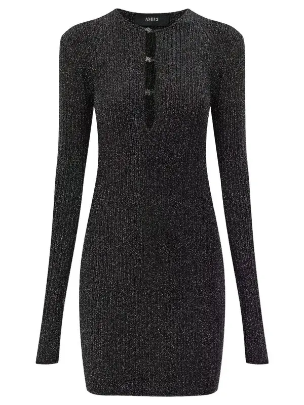 Amiri Keyhole Long-sleeve Mini Dress - Black
