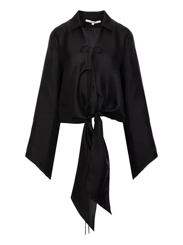 MANURI Silk Shirt - Black