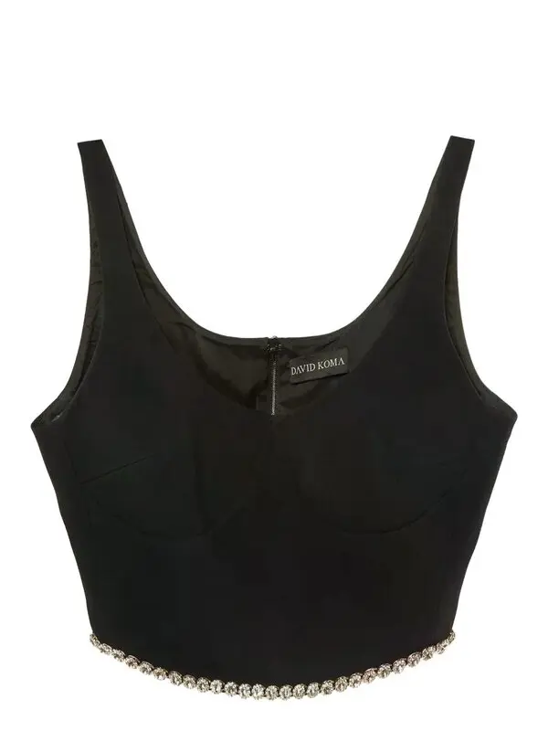 David Koma Crystal-embellished Sleeveless Top - Black