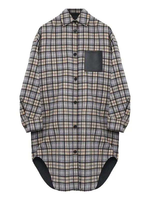 Loewe Wool-cashmere Check Coat - Beige