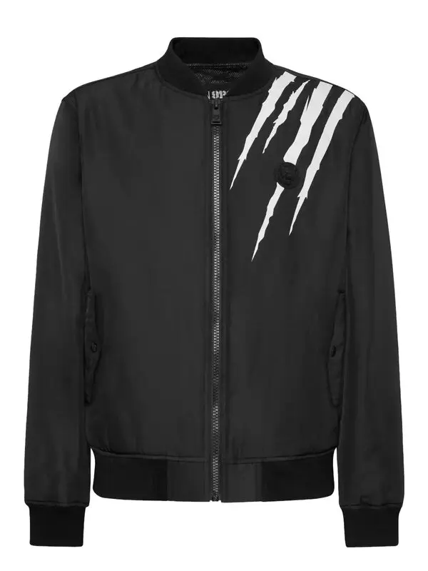PLEIN SPORT Scratch Bomber Jacket - Black