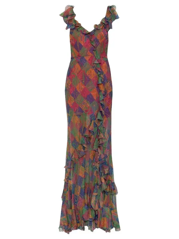 Etro Paisley-pattern Maxi Dress - Blue