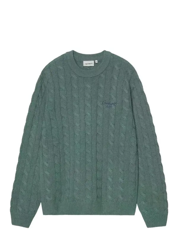 Carhartt Work In Progress Cable Knit Sweater - Green