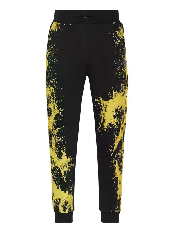 PLEIN SPORT Splash-print Joggers - Black