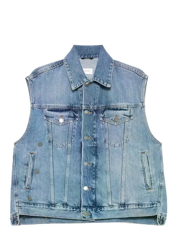 HAIKURE Button Denim Gilet - Blue
