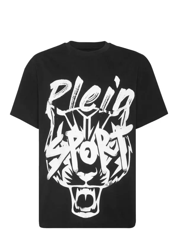 PLEIN SPORT Graphic Cotton T-shirt - Black