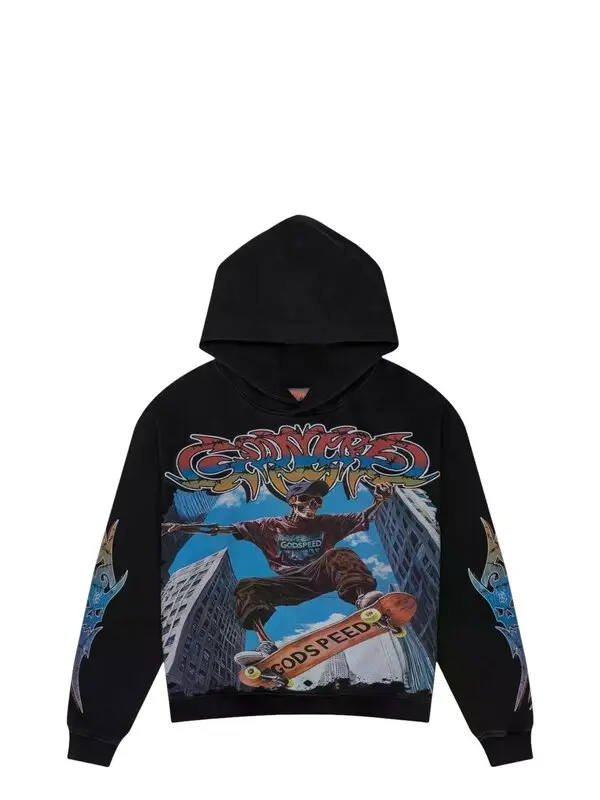 GODSPEED Printed Hoodie - Black