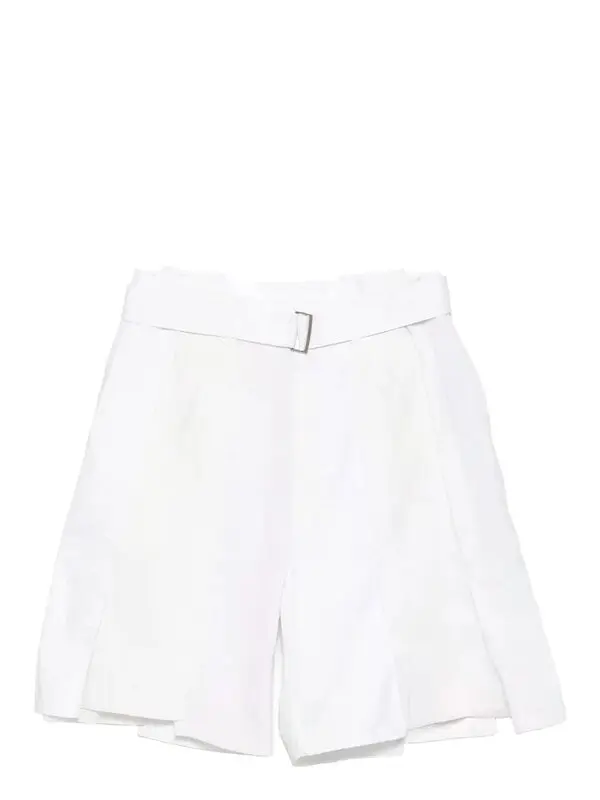 SONGZIO Belted Vertical Shorts - White