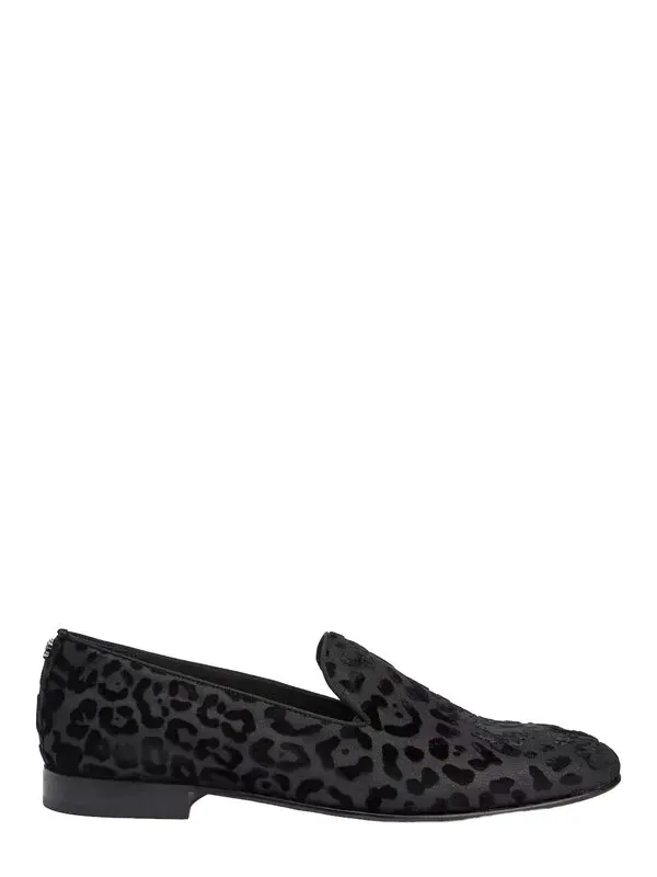 Roberto Cavalli Leopard Print Loafers - Black