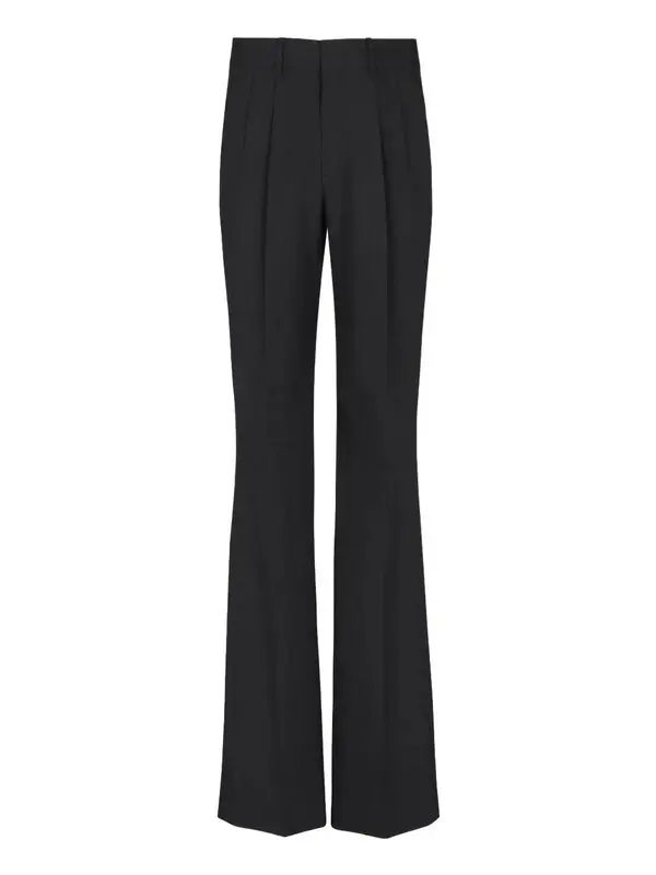 Balmain Flared-leg Wool Trousers - Black
