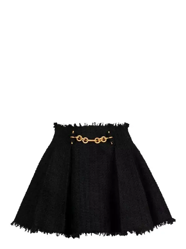 Balmain Pleated Mini Skirt - Black
