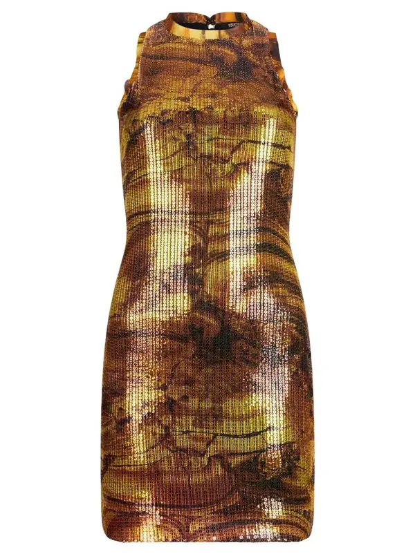 Roberto Cavalli Sequin Mini Dress - Brown