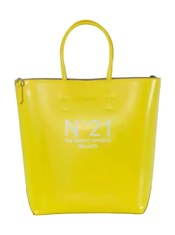 N°21 Logo-detail Leather Tote Bag - Yellow