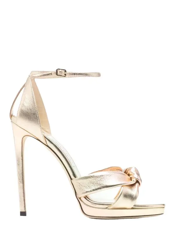 JIMMY CHOO Rosie Knot Sandals - Gold