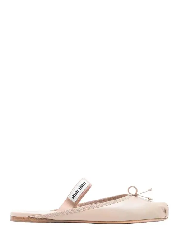 Miu Miu Bow-detail Ballet Flats - Neutrals
