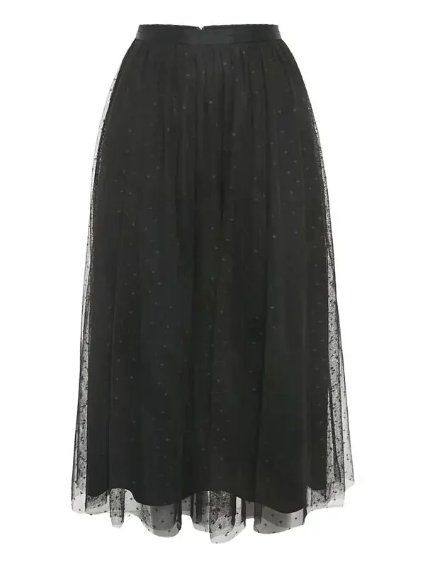 NEEDLE & THREAD Tulle Zip-fastening Midi Skirt - Black