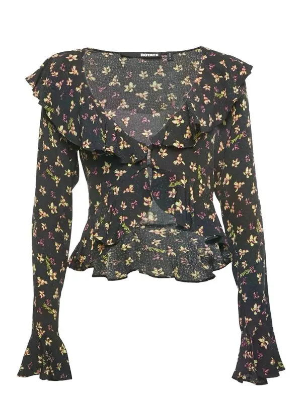 Remain Birger Christensen Floral-print Blouse - Black
