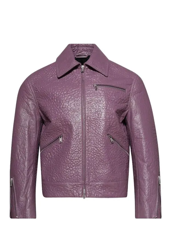 JIL SANDER Leather Jacket - Purple