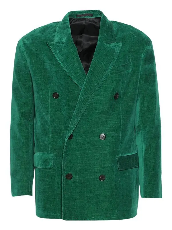 LANVIN Double-breasted Cotton Jacket - Green
