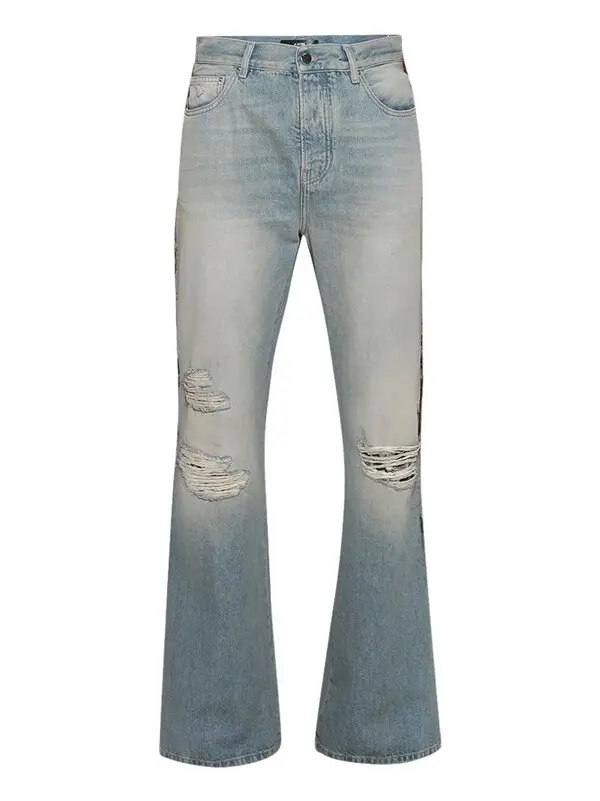 Amiri Patchwork Boot Cut Jean - Blue
