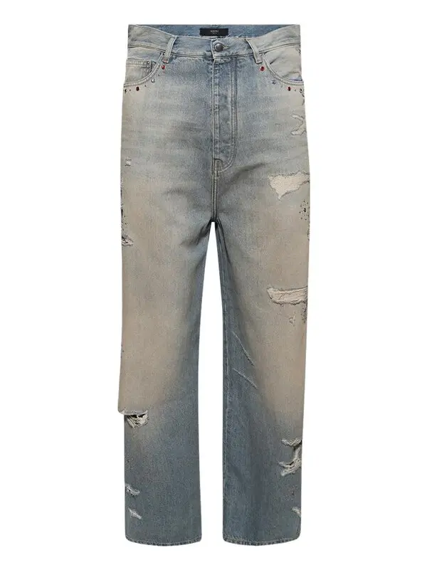 Amiri Bones Studded Baggy Jeans - Blue