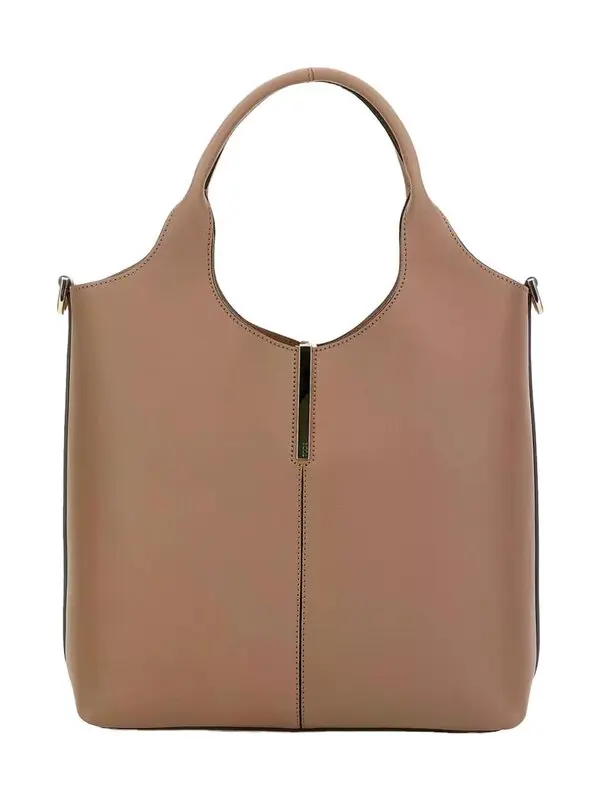 TOD'S Leather Shoulder Bag With Removable Strap - Neutrals