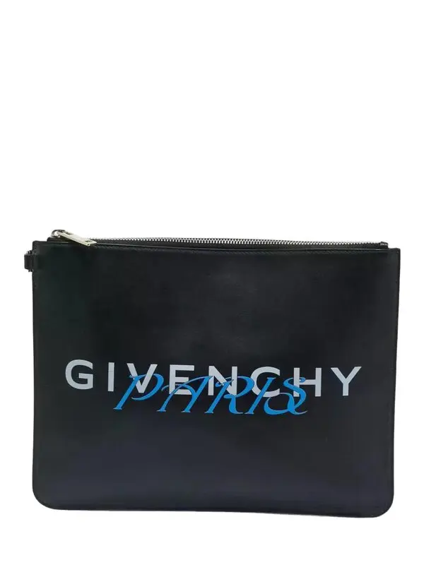 Givenchy Leather Logo Clutch - Black