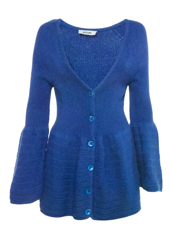 Moschino V-neck Button Cardigan - Blue