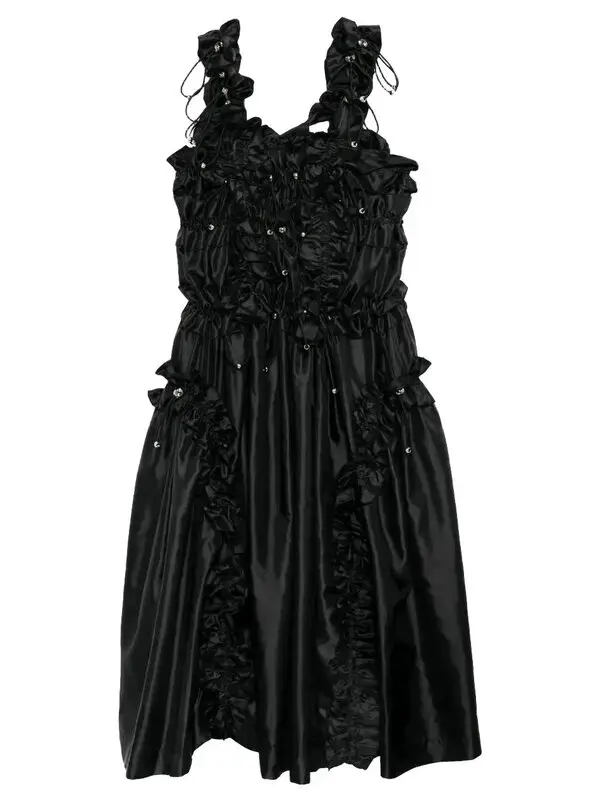 Noir Kei Ninomiya Ruffle Sleeveless Dress - Black