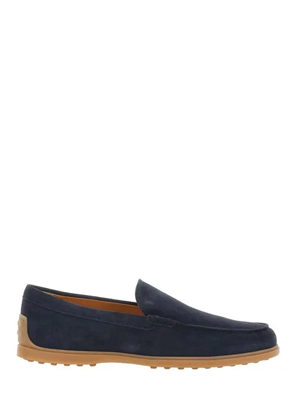 TOD'S Suede Loafers With Rubber Sole - Blue