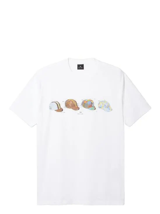 Paul Smith Cycling Caps' Print T-shirt - White