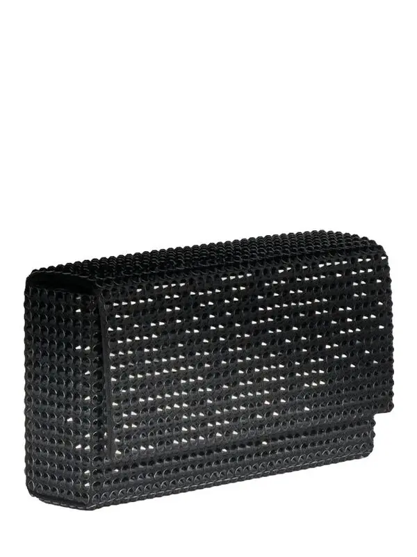 Amina Muaddi Paloma Mini Satin Clutch - Black