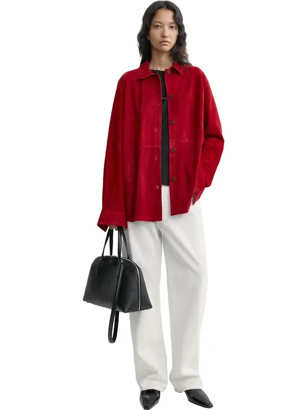 TOTEME Suede Overshirt - Red
