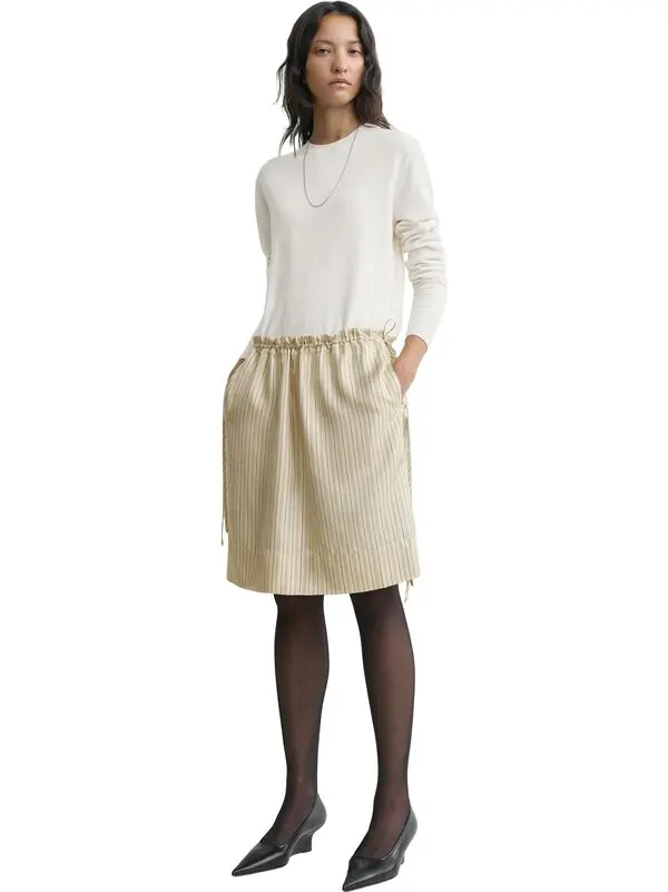 TOTEME Striped Mini Skirt - Beige