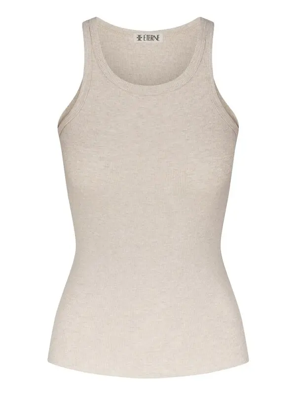Eterne High Neck Fitted Tank - Grey