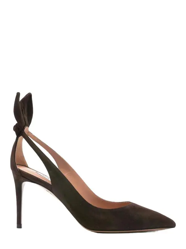 AQUAZZURA 85mm Bow Tie Pumps - Brown