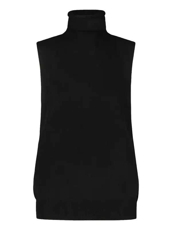 THE ROW Cashmere Roll-neck Vest - Black