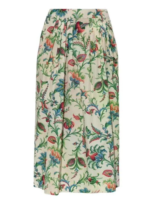 Etro Floral-pattern Midi Skirt - Neutrals