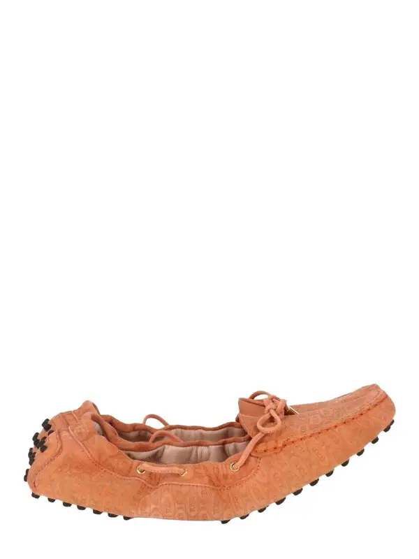 TOD'S Monogram Pattern Loafers - Orange