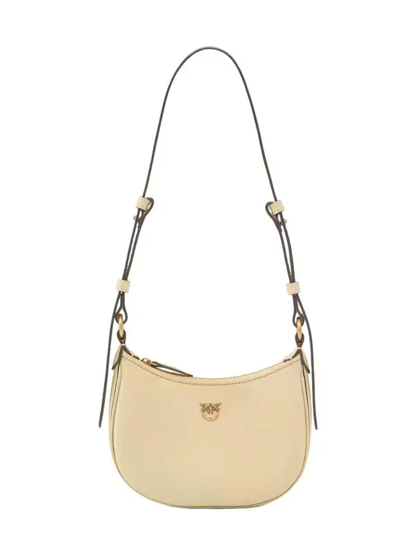 Pinko Logo Plaque Shoulder Bag - Neutrals