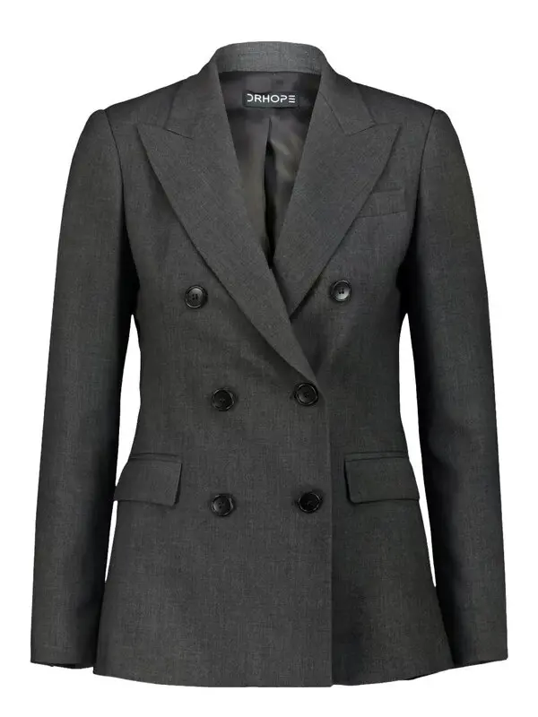 DRHOPE Double-breasted Jacket - Grey