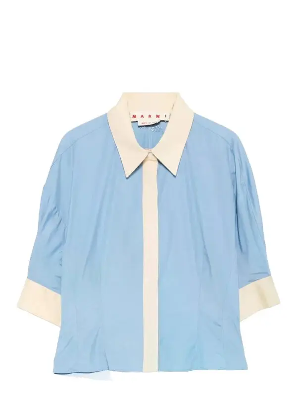 Marni Panelled Collared Top - Blue