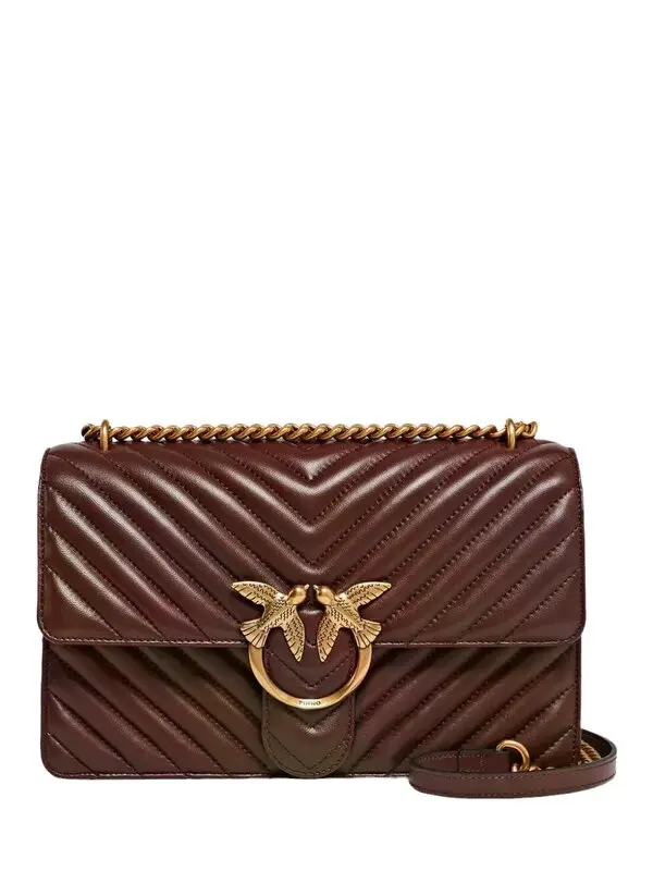 Pinko Love One Chevron Chain Shoulder Bag - Brown