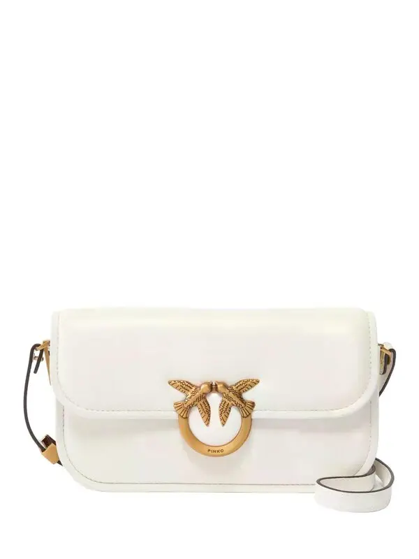 Pinko Small Love Bird-ring Crossbody Bag - White