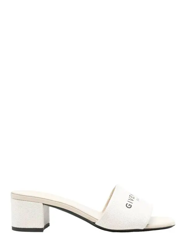 Givenchy 4g Logo-print Canvas Mules - Neutrals