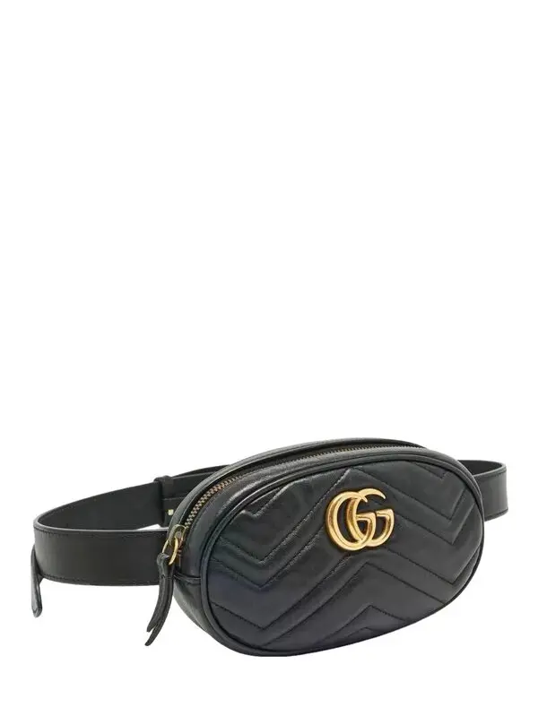 Gucci Gg Marmont Leather Belt Bag - Black