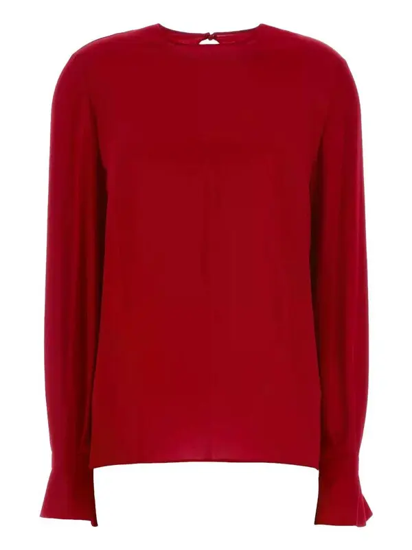 Valentino Garavani Ruffled Georgette Blouse - Red