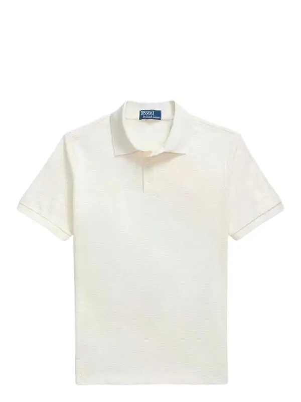 Polo Ralph Lauren Pointelle-fabric Short-sleeve Polo Shirt - Neutrals