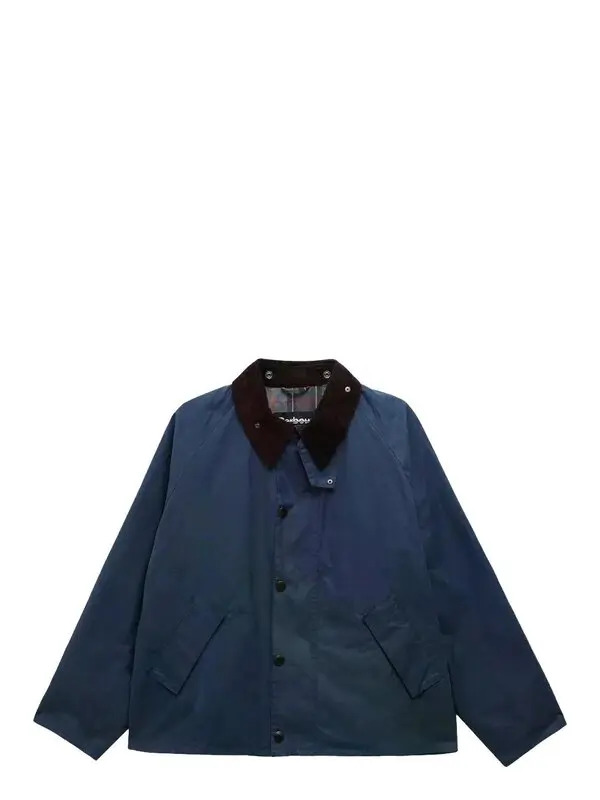 Barbour Cotton Jacket With Corduroy Collar - Blue