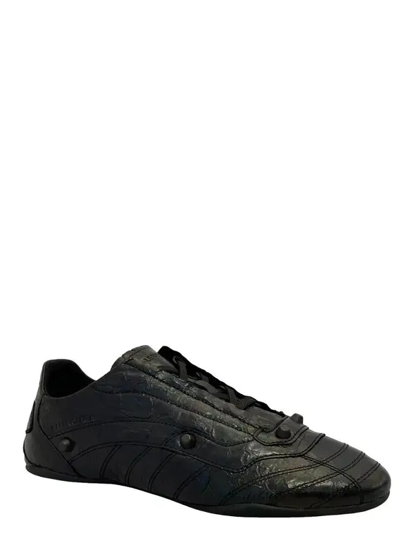 Balenciaga Textured-leather Sneakers - Black